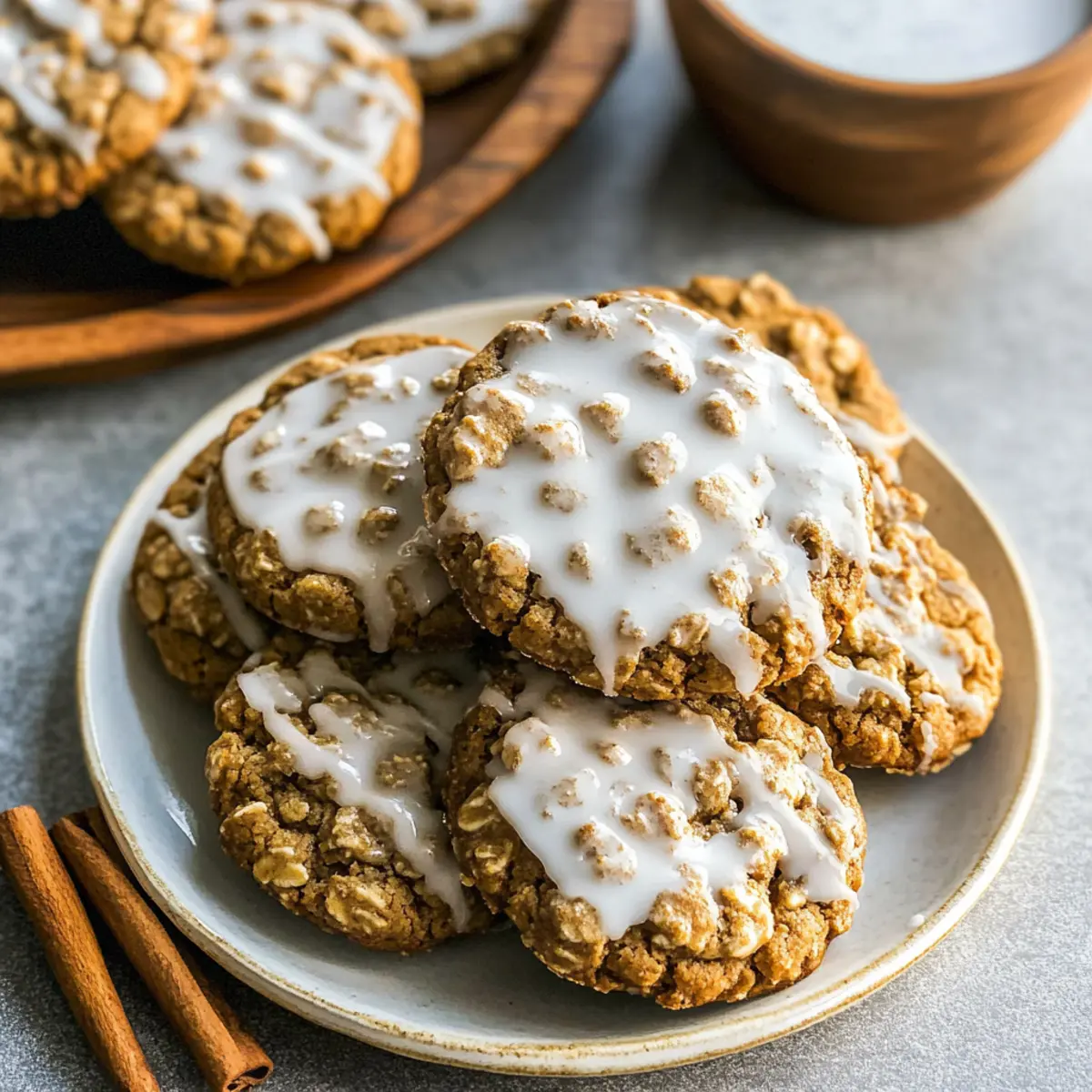 Ultimate Iced Gingerbread Oatmeal Cookies - Deliciously Soft