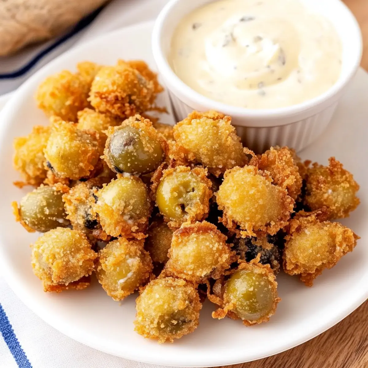 Crispy Fried Olives with Irresistible Garlic Aioli
