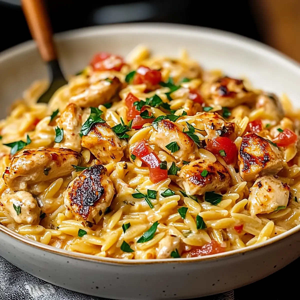 Irresistible One Pot Cajun Chicken Alfredo Orzo: Creamy Delight