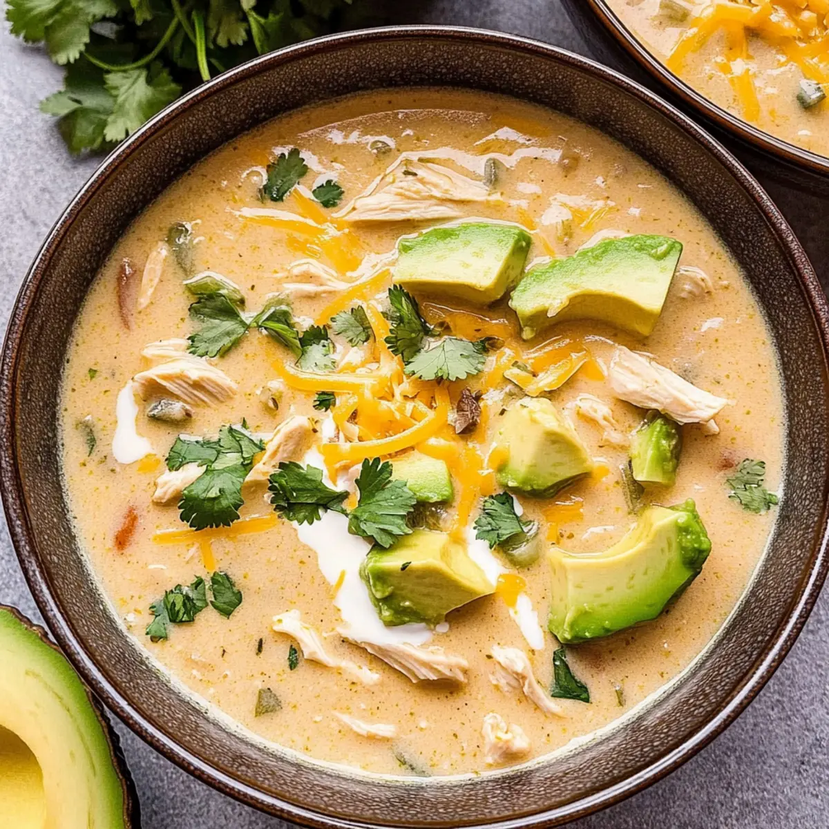Ultimate Slow Cooker Creamy Green Chile Chicken Enchilada Soup