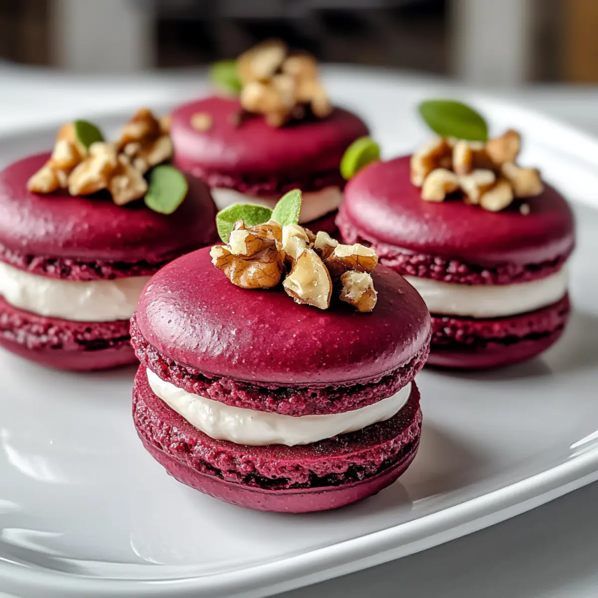 Irresistible Savory Macarons with Goat Cheese & Walnut Crunch