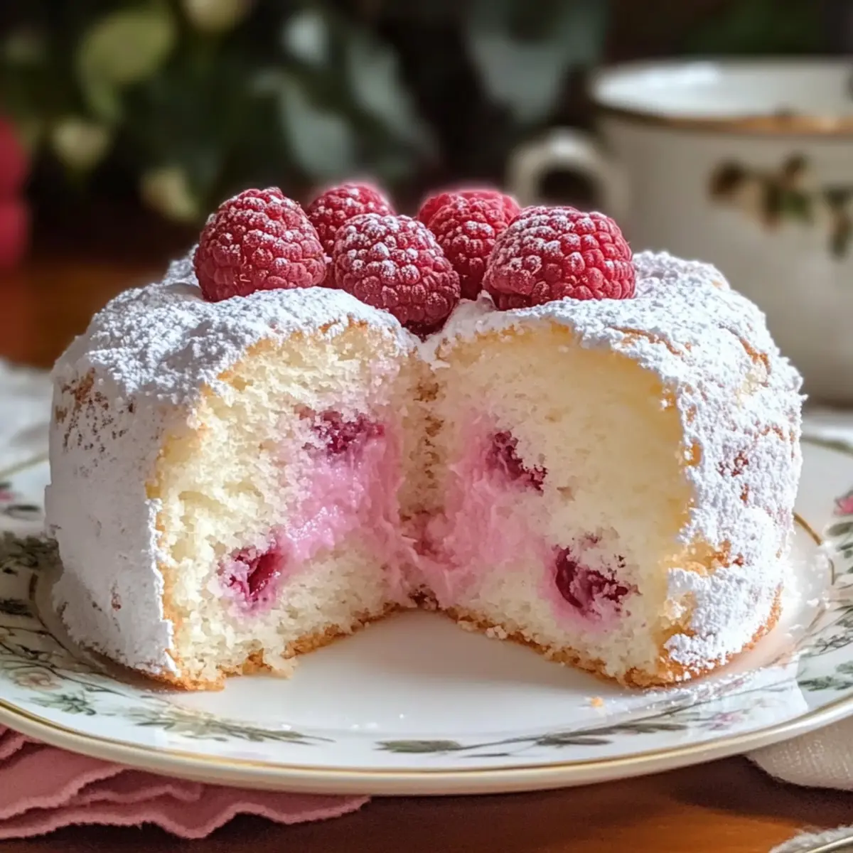 Irresistible Raspberry Angel Food Cake for Guilt-Free Delight
