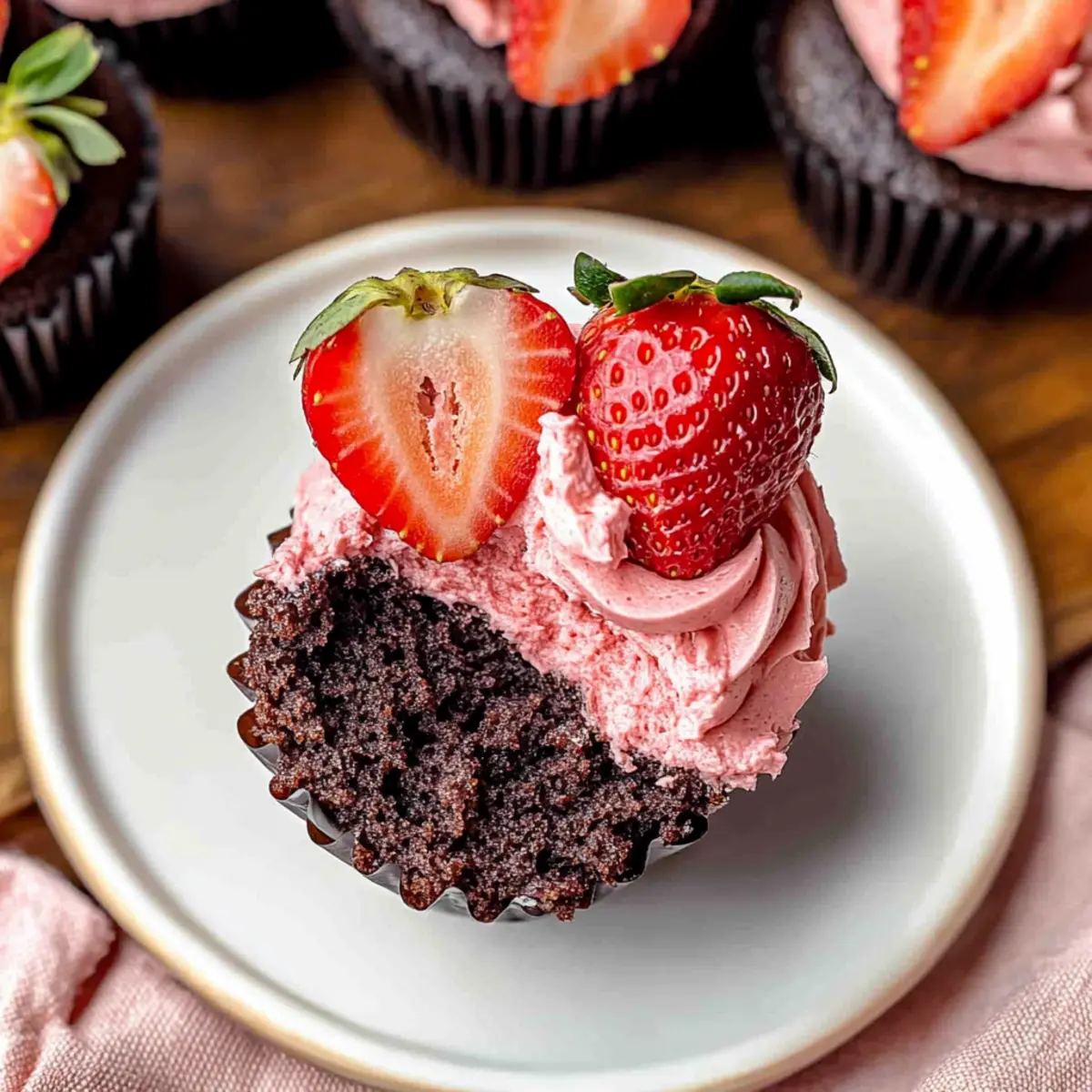 Irresistible Chocolate Strawberry Cupcakes with Ganache Filling