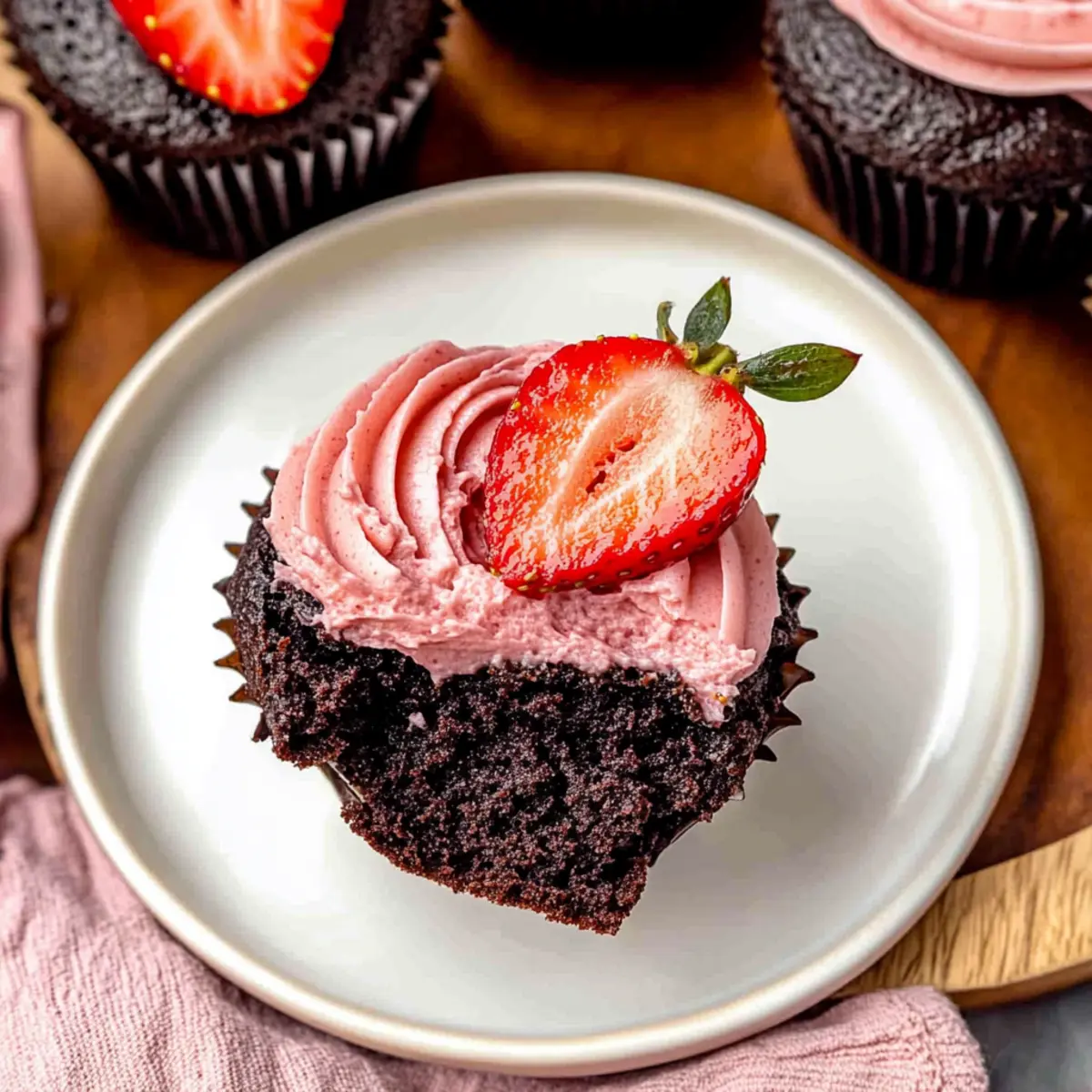Irresistible Chocolate Strawberry Cupcakes with Ganache Filling