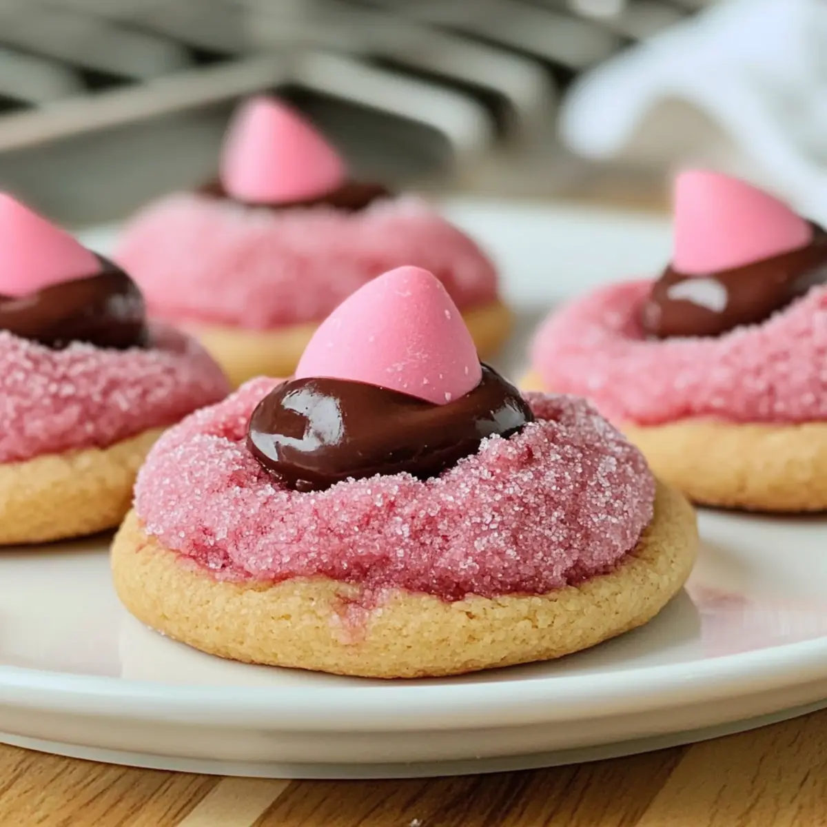 Irresistible Strawberry Kiss Cookies with a Chocolate Surprise